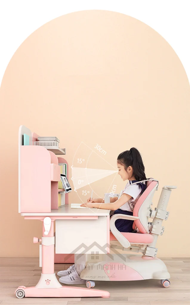 Bàn học chống gù cao cấp GMH94 bảo vệ đốt sống lưng cho bé
